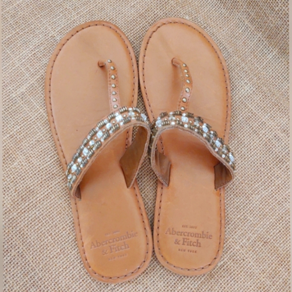 Abercrombie & Fitch | Shoes | Abercrombie Fitch Flat Thong Sandals With ...